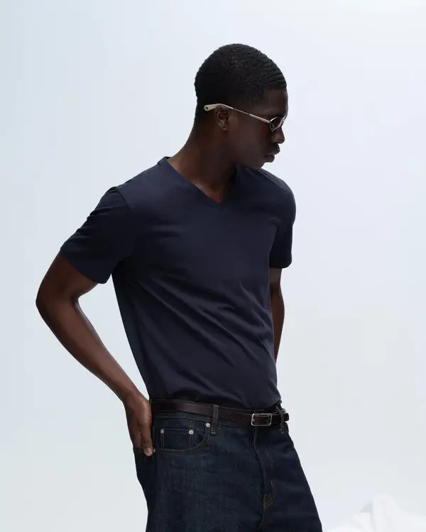 ATM Anthony Thomas Melillo Classic Jersey V-neck T-shirt Cotton - Midnight