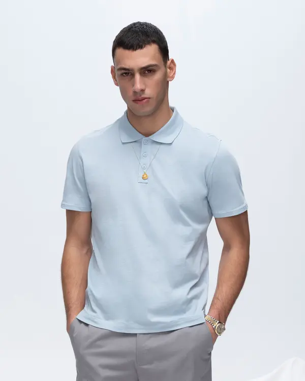 ATM Anthony Thomas Melillo Classic Jersey Polo T-shirt Cotton - Blue