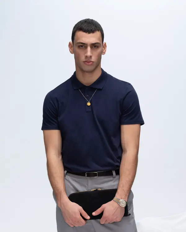 ATM Anthony Thomas Melillo Classic Jersey Polo T-shirt Cotton - Midnight