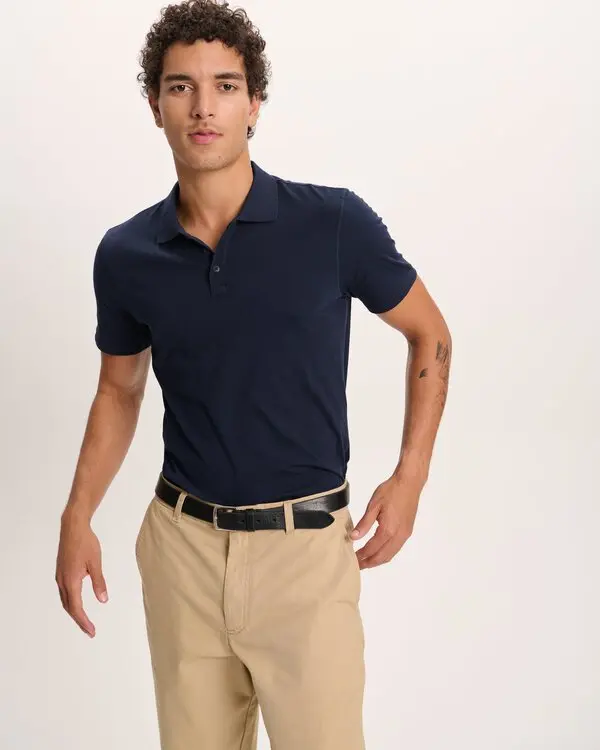 ATM Anthony Thomas Melillo Classic Jersey Polo T-shirt - Midnight
