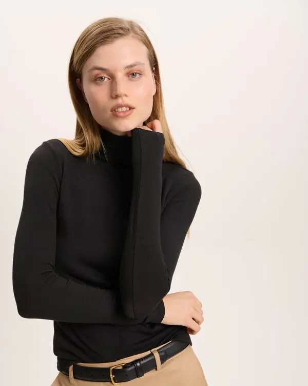 ATM Anthony Thomas Melillo Modal Rib Turtleneck T-shirt