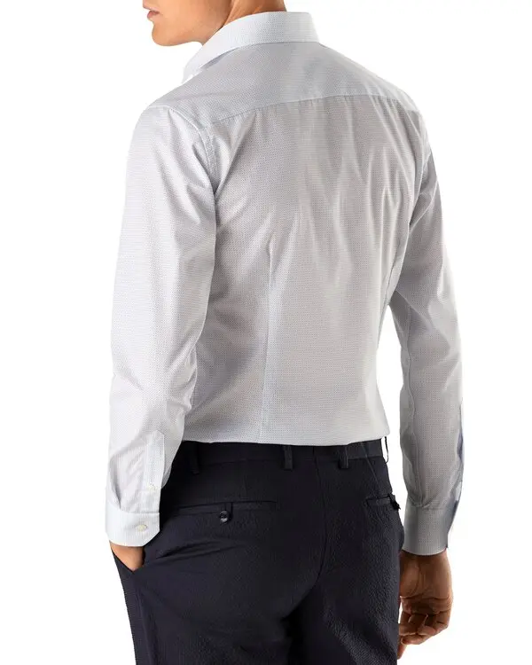 Eton Micro Print Contemporary Fit Dress Shirt - Blue