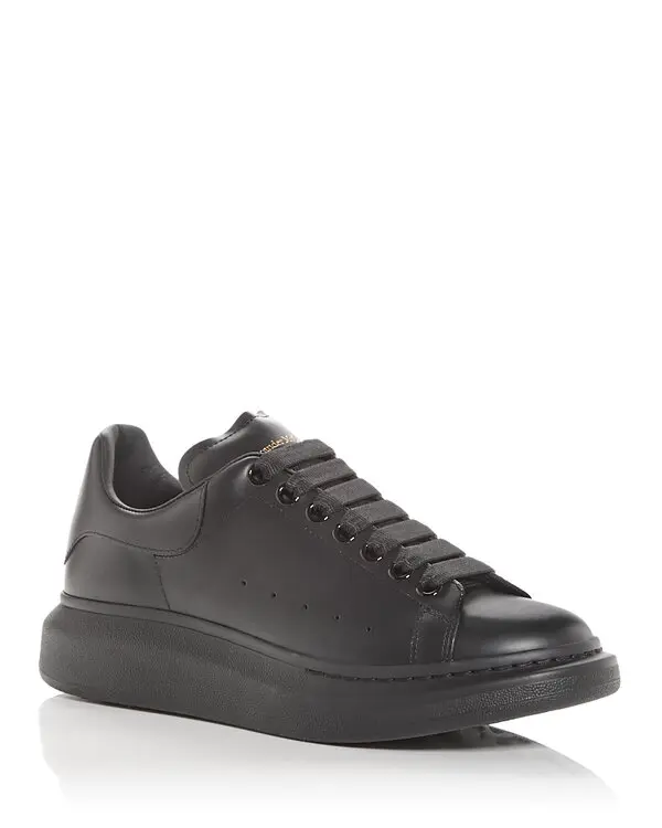 Alexander McQueen Oversized Leather Sneakers - Black