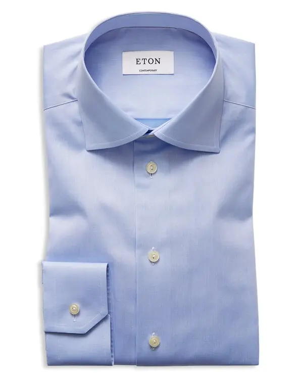 Eton Contemporary Fit Signature Twill Dress Shirt - Blue | Editorialist
