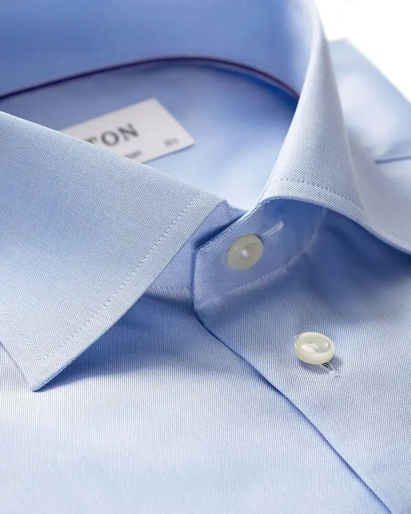Eton Contemporary Fit Signature Twill Dress Shirt - Blue