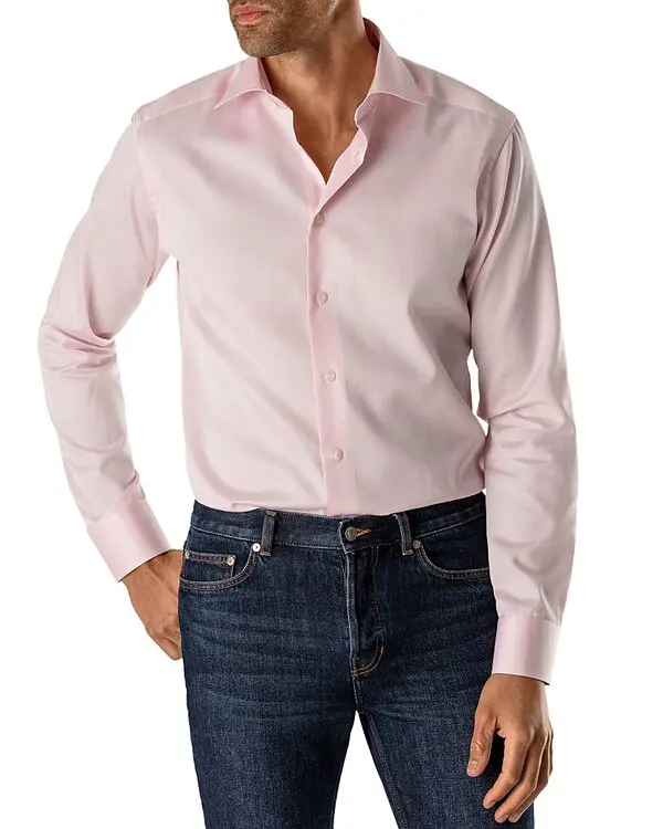 Eton Contemporary Fit Signature Twill Dress Shirt - Pink