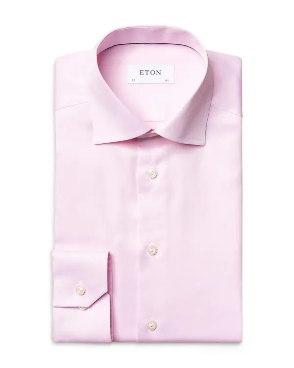 Eton Contemporary Fit Signature Twill Dress Shirt - Pink