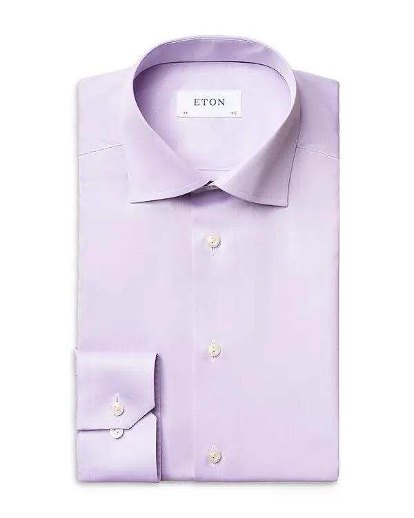 Eton Contemporary Fit Signature Twill Dress Shirt - Purple