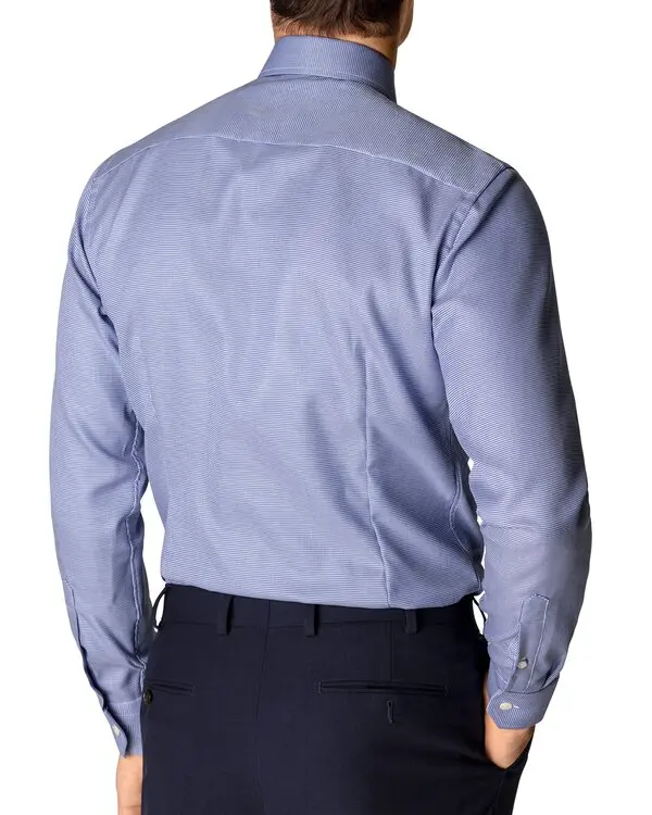 Eton Slim Fit Houndstooth Dress Shirt - Blue