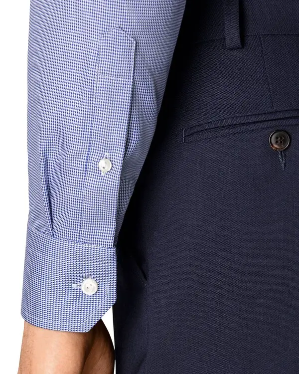 Eton Slim Fit Houndstooth Dress Shirt - Blue
