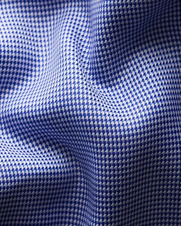 Eton Slim Fit Houndstooth Dress Shirt - Blue