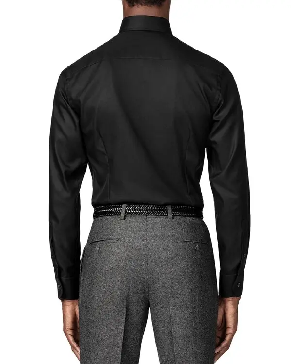 Eton Contemporary Fit Diagonal Weave Shirt - Black