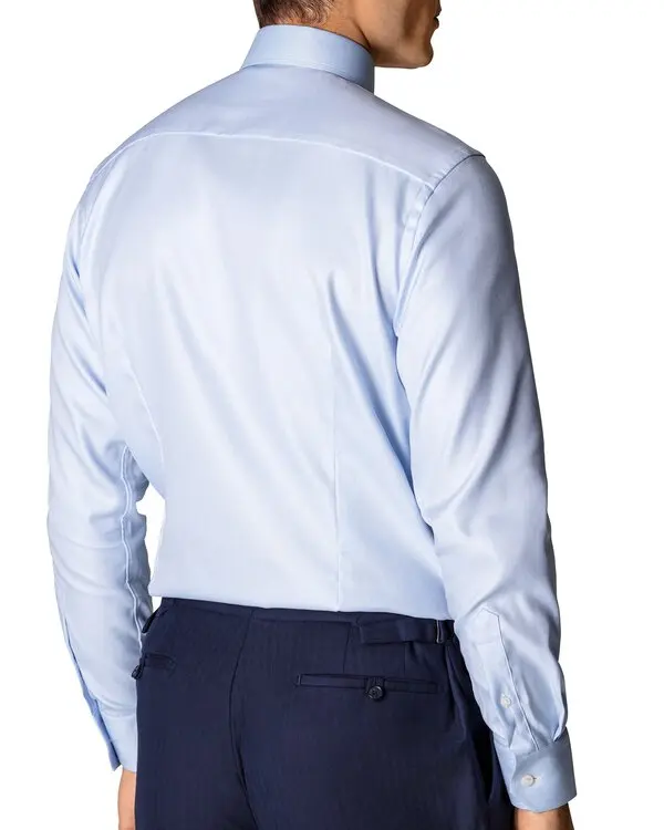 Eton Contemporary Fit Diagonal Weave Shirt - Blue