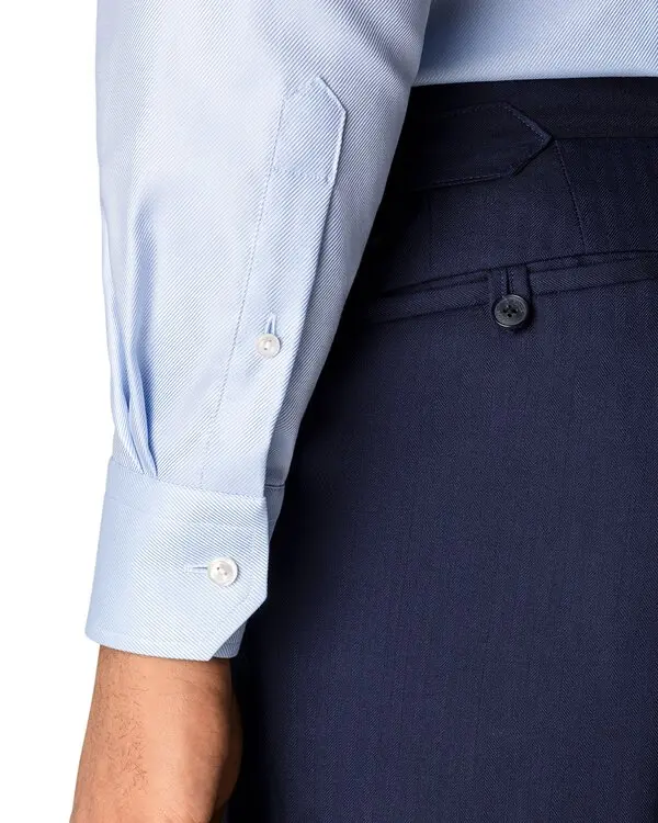 Eton Contemporary Fit Diagonal Weave Shirt - Blue