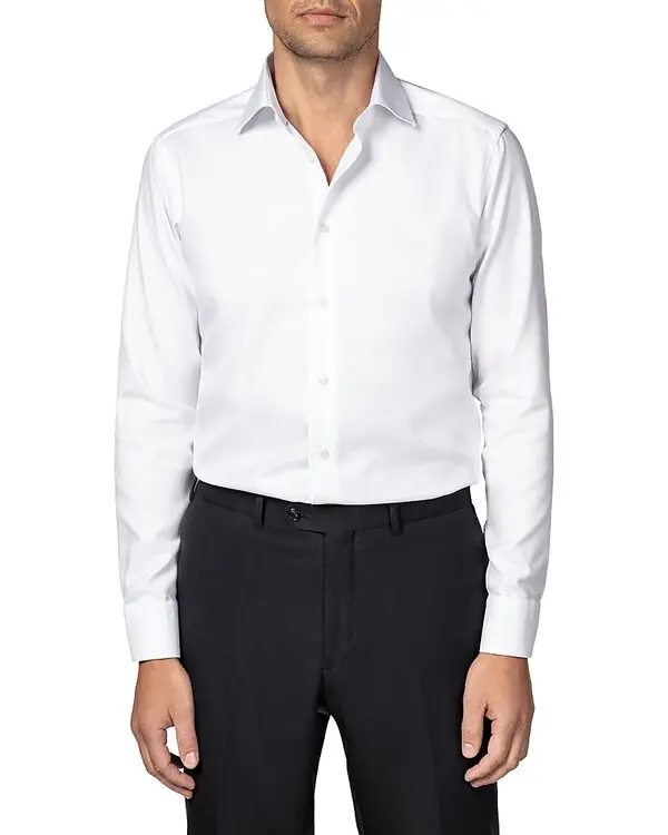 Eton Contemporary Fit Diagonal Weave Shirt - White