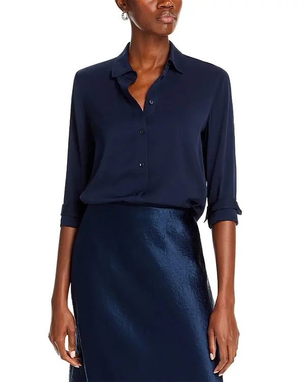 Vince Slim Fitted Blouse - Coastal Blue