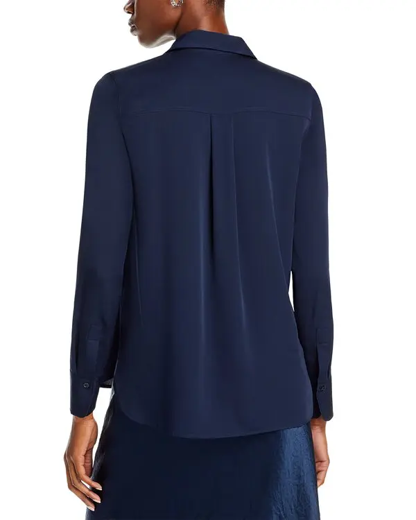 Vince Slim Fitted Blouse - Coastal Blue