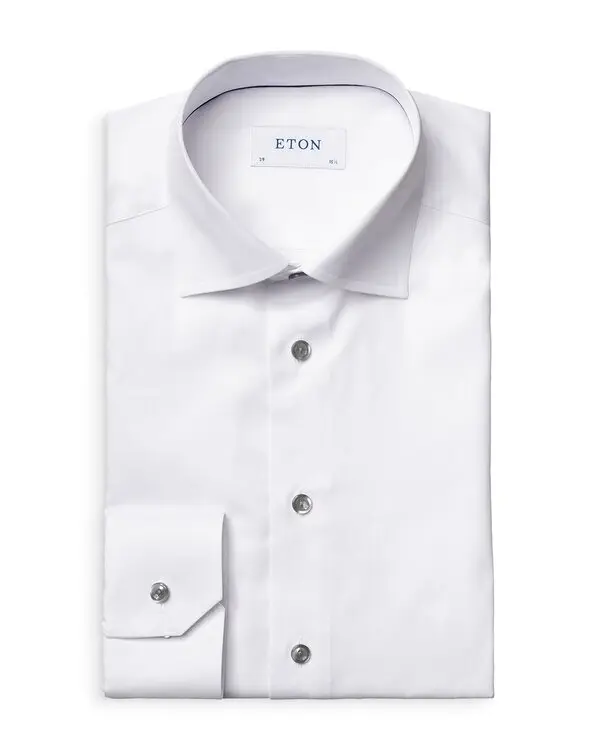 Eton Contemporary Fit Twill Dress Shirt - White