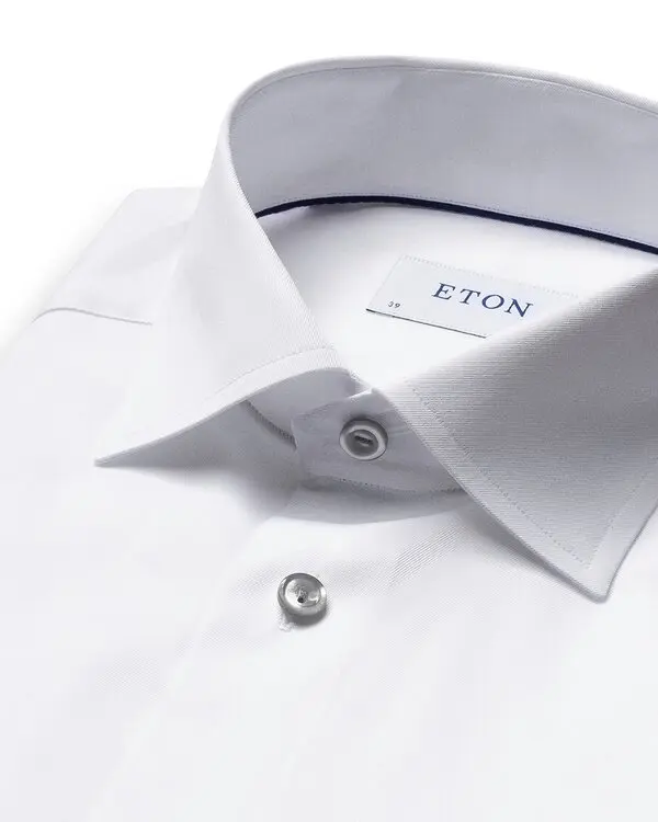 Eton Contemporary Fit Twill Dress Shirt - White
