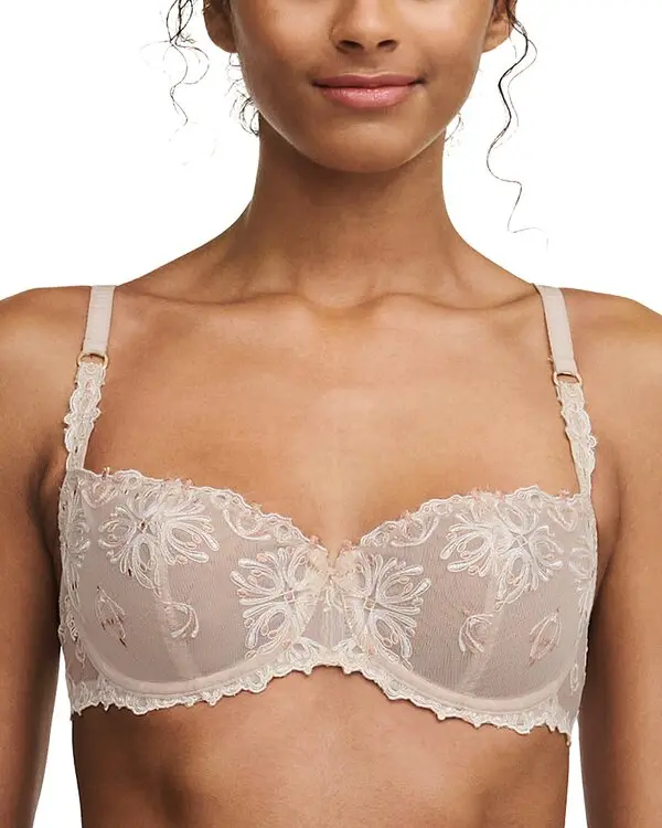 Chantelle Champs-elysees Lace Unlined Demi Bra - Cappuccino