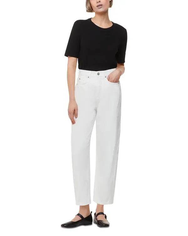 Whistles Organic High-waist Barrel Leg Jeans - White