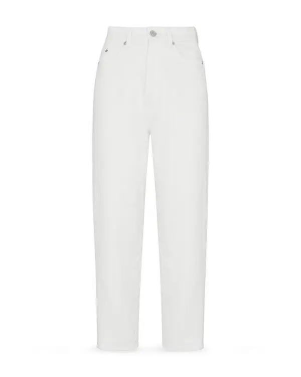 Whistles Organic High-waist Barrel Leg Jeans - White