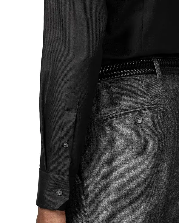 Eton Slim Fit Diagonal Weave Shirt - Black