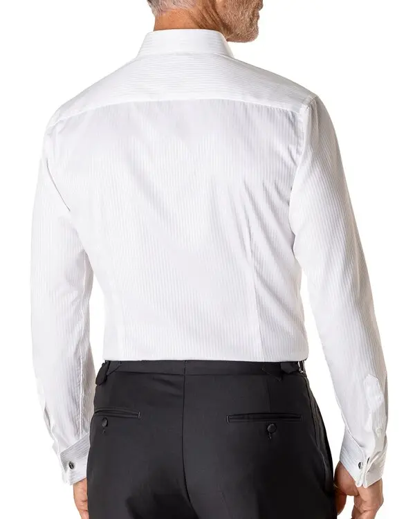 Eton Contemporary Fit Tonal Striped Dress Shirt - White