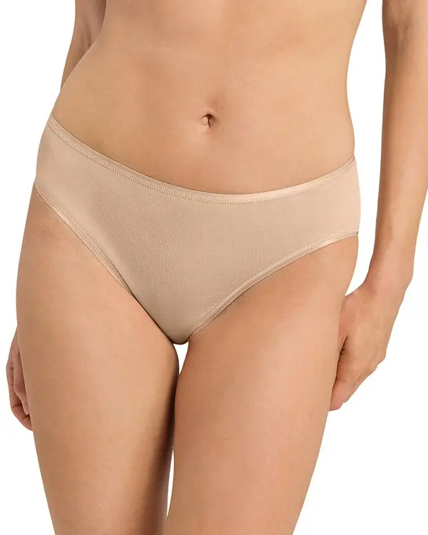 Hanro Cotton Seamless High-cut Full Briefs - Beige