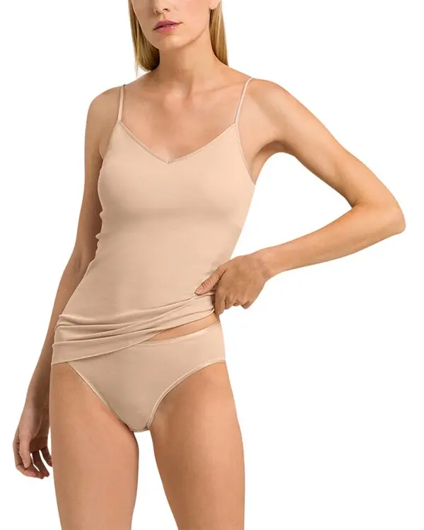 Hanro Cotton Seamless High-cut Full Briefs - Beige