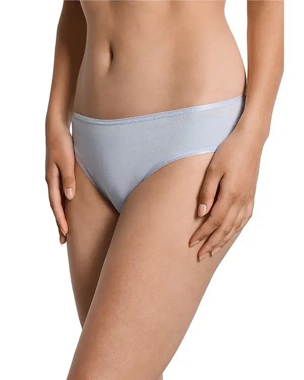 Hanro Cotton Seamless High-cut Full Briefs - Blue Dove