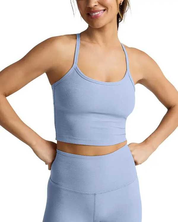 Beyond Yoga Spacedye Slim Racerback Cropped Tank - Pastel Periwinkle Heather