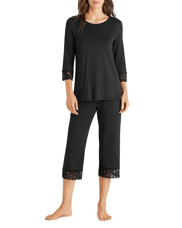 Hanro Moments Cropped Pajama Set - Black