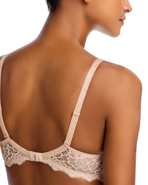 Simone Perele Caresse 3d Plunge Lace Underwire Bra - Peau Rose