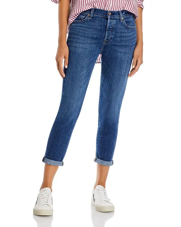 7 For All Mankind Josefina High-rise Cropped Boyfriend Jeans - Broken Twill Vanity