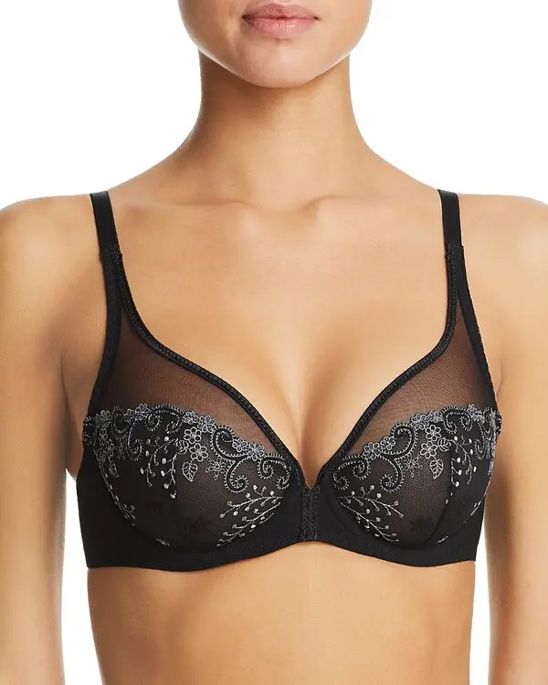 Simone Perele Delice Sheer Plunge Underwire Bra - Moonlight