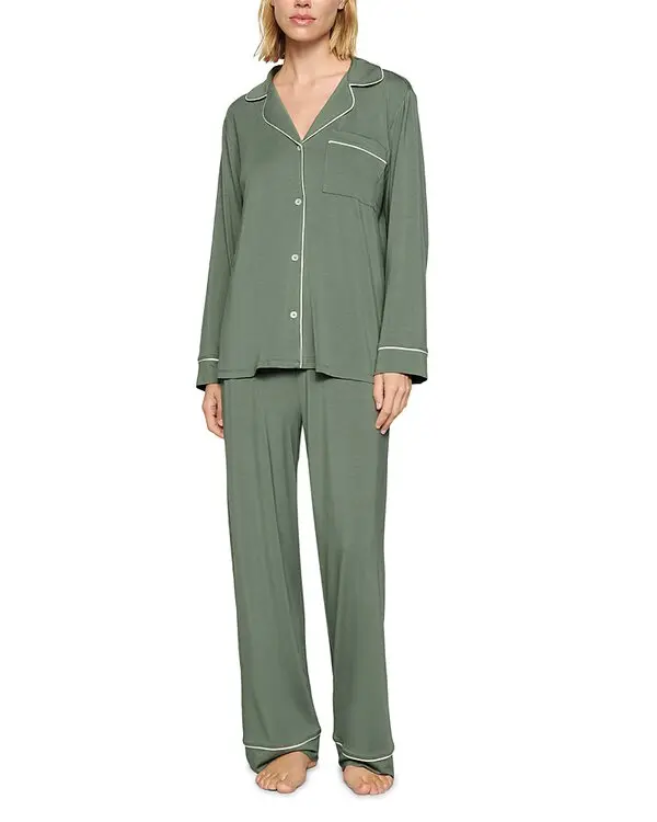 Eberjey Gisele Tencel Modal Long Pj Set - Desert Sage