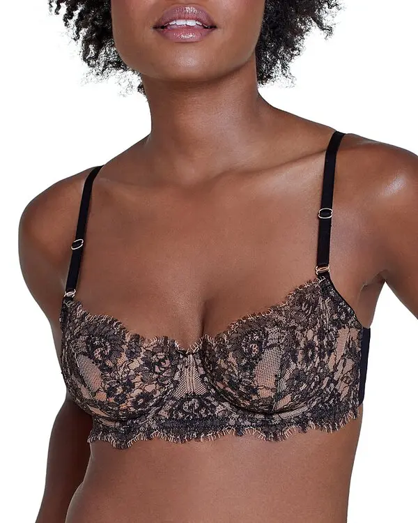 SKARLETT BLUE Entice Lace Balconette Bra - Black/ Nylon