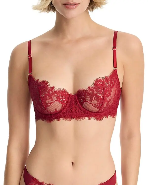 SKARLETT BLUE Entice Lace Balconette Bra - Scarlet