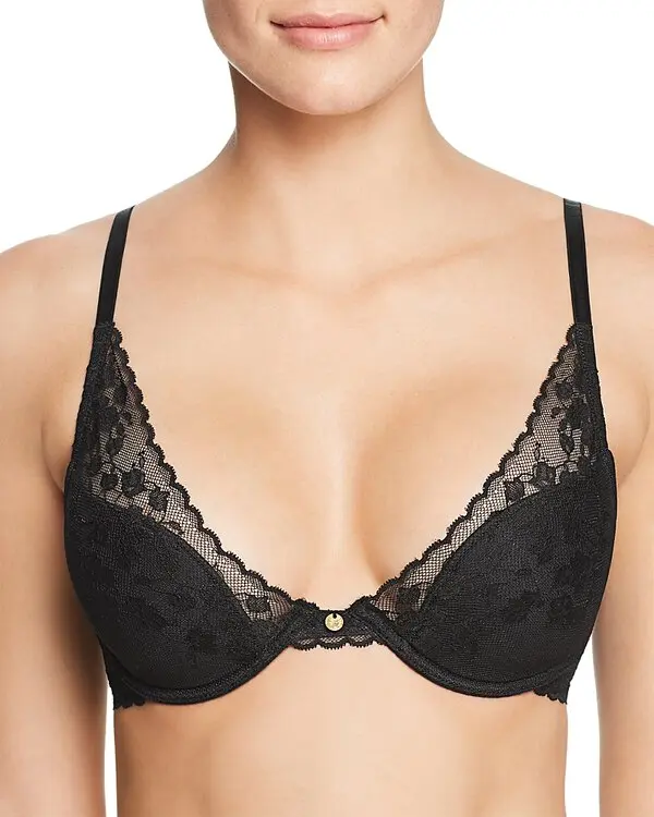 Natori Cherry Blossom Convertible Lace Bra - Black