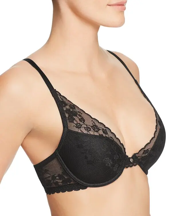 Natori Cherry Blossom Convertible Lace Bra - Black
