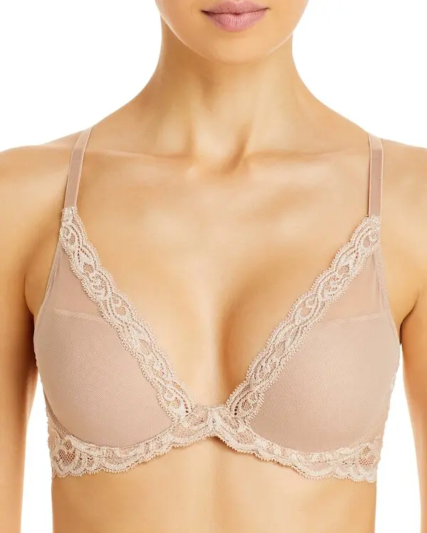 Natori Feathers Contour Plunge Bra - Café