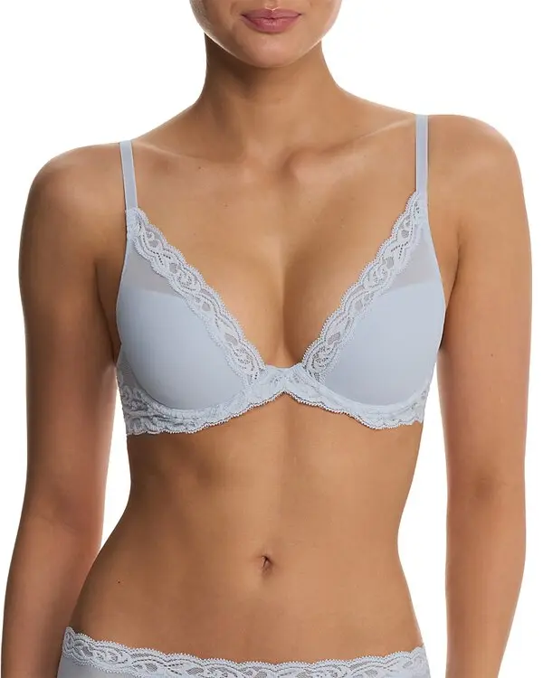 Natori Feathers Contour Plunge Bra - Frosted Sky