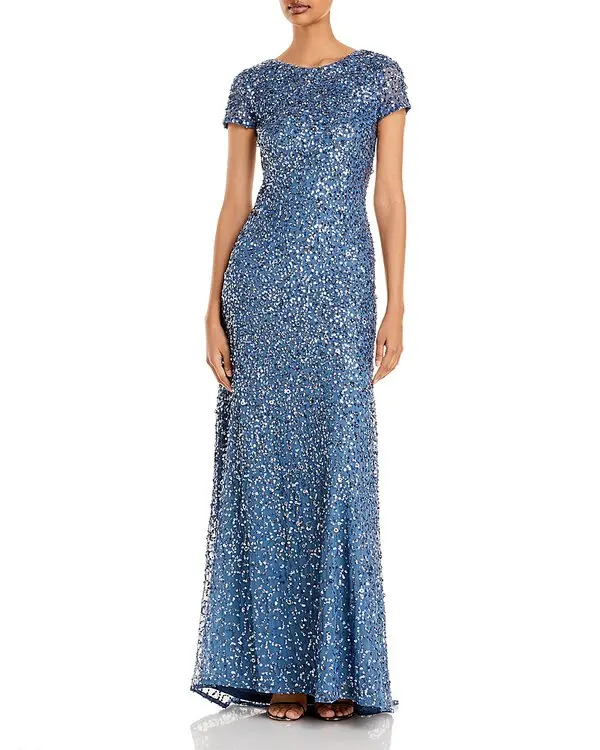 Adrianna Papell Sequined Gown - Nile