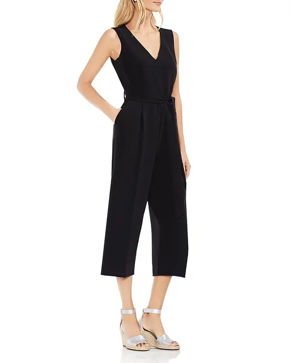 Vince Camuto Cropped Wide-leg Jumpsuit - Rich Black