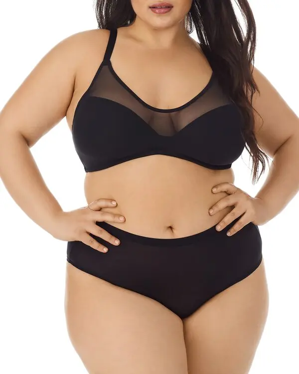 Le Mystère Sheer Illusion Wireless Bra - Black