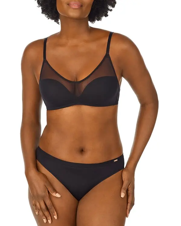 Le Mystère Sheer Illusion Wireless Bra - Black