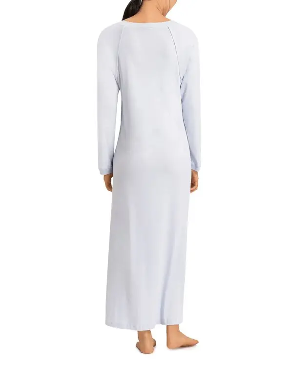 Hanro Pure Essence Long Sleeve Gown - Blue Glow