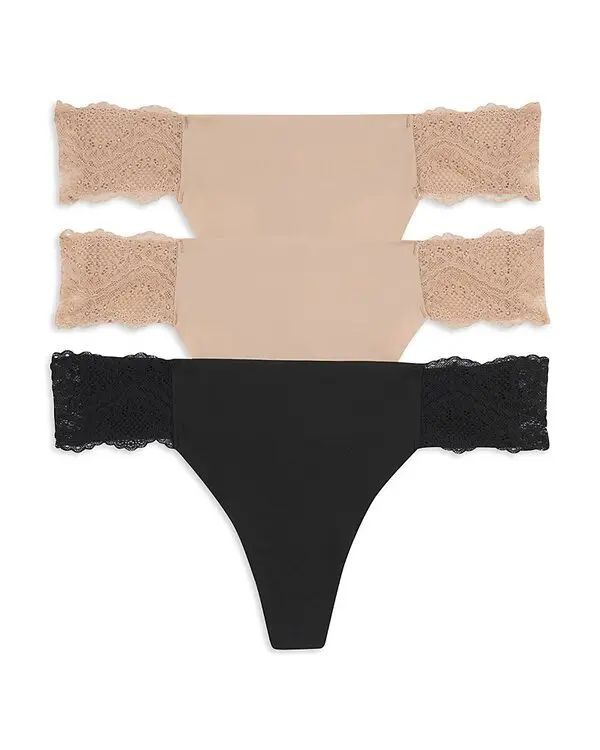 Wacoal B. Tempt'd B. Bare Thongs, Set Of 3 - Au Natural/night