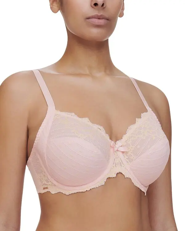 Chantelle Rive Gauche Full Coverage Unlined Bra - Waterlily Pink/sunflower Bico